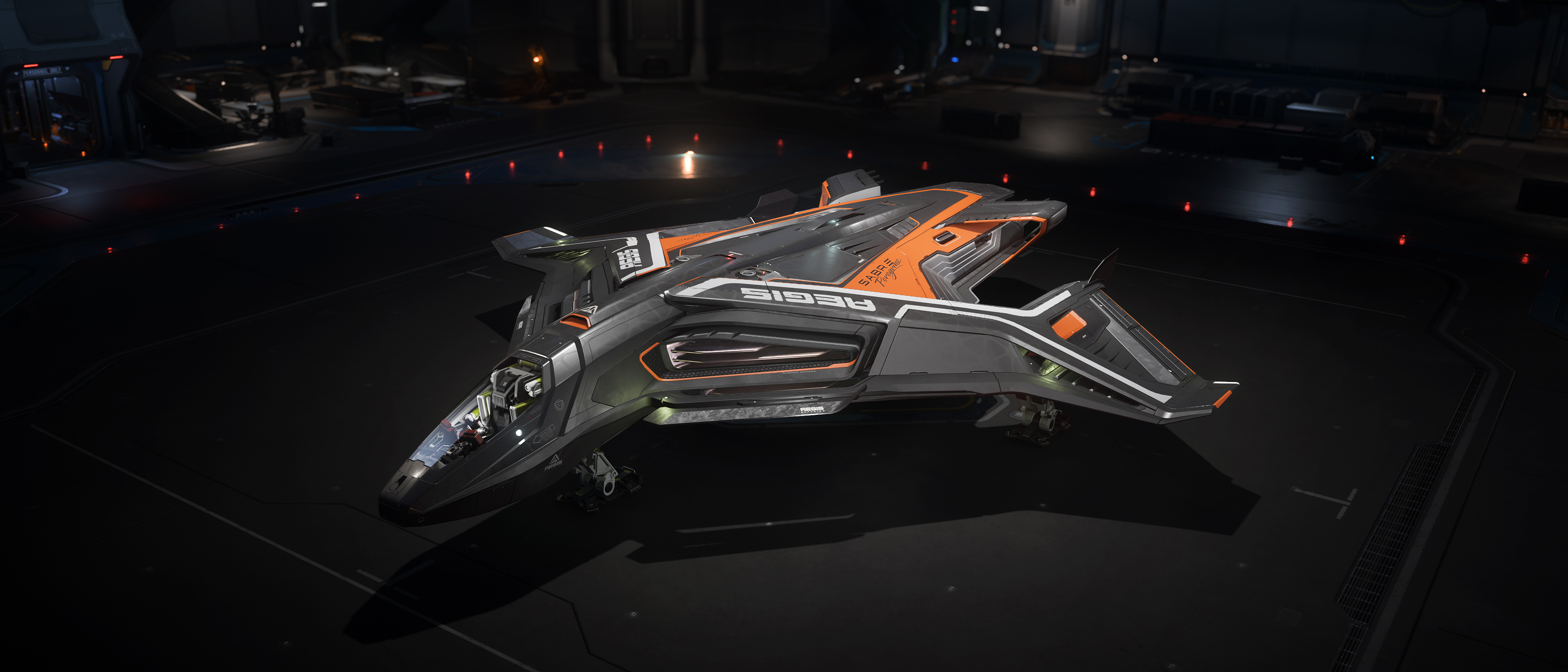 File:Sabre Peregrine Harvest landed in hangar.jpg - Star Citizen Wiki